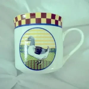 Vintage | Dining | Vintage Goose Duck Bird Coffee Mug Cup Checkered ...